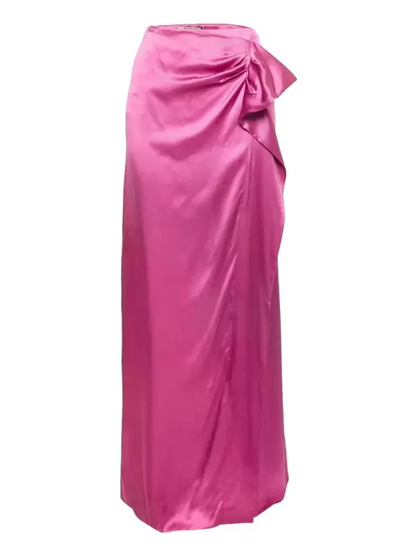 Valentino Garavani Silk Draped Maxi Skirt - Pink