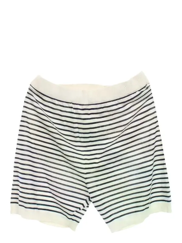 Prada 2020 Striped Silk Shorts - White