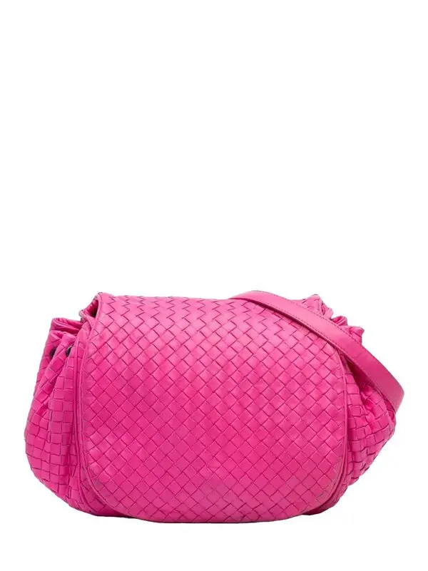 Bottega Veneta Nappa Intrecciato Flap Crossbody Bag - Pink