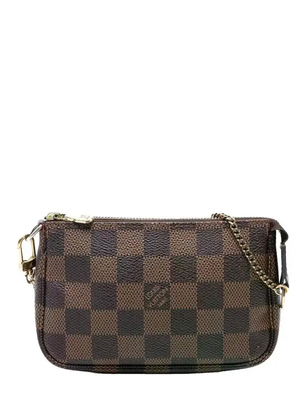LOUIS VUITTON 2012 Damier Ebene Mini Pochette Accessoires - Brown