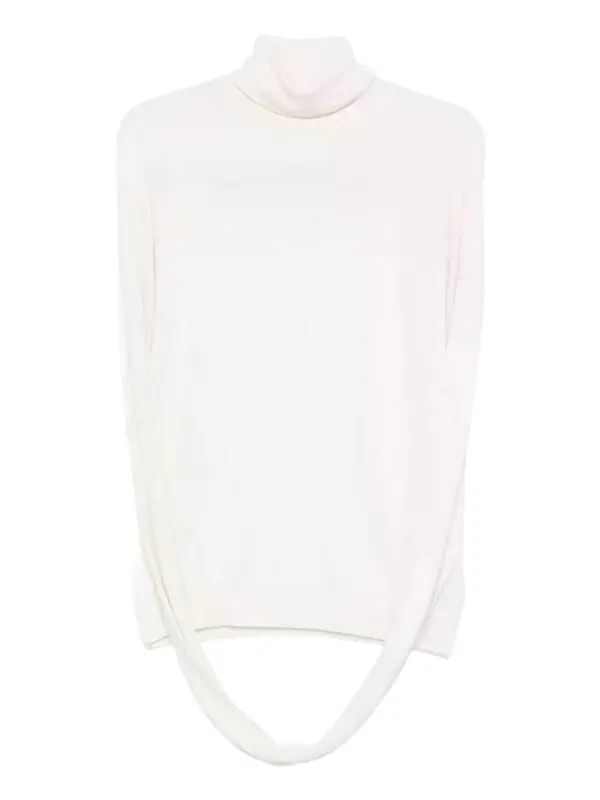 MAISON MARGIELA 1990s Turtleneck Wool Sweater - White