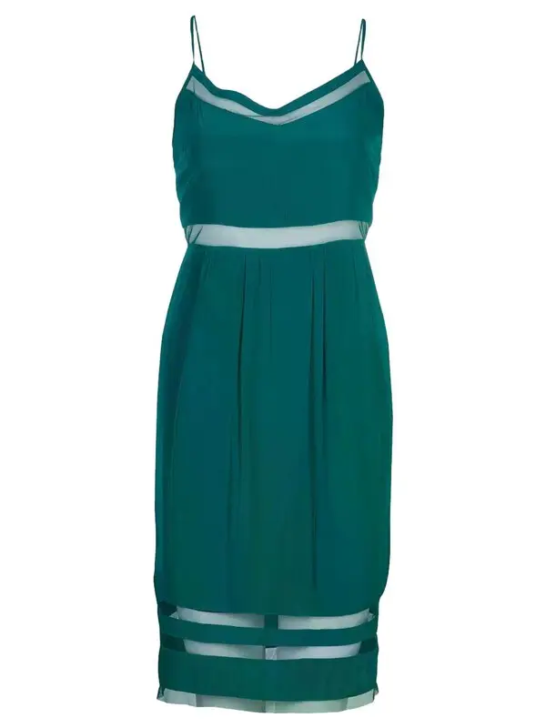 Elizabeth And James Sleeveless Mesh-insert Mini Dress - Green