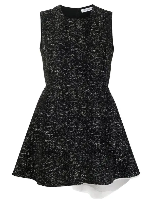 Dior 2010 Woven Flared Mini Dress - Black