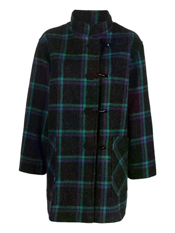 A.N.G.E.L.O. VINTAGE CULT 1980s Check-pattern Duffle Coat - Black