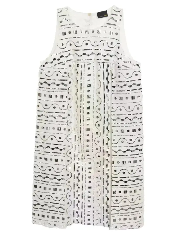 Fendi 2010s Geometric-embellishment Dress - White