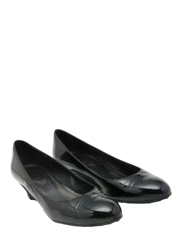 TOD'S 2023 40mm Leather Wedge Pumps - Black