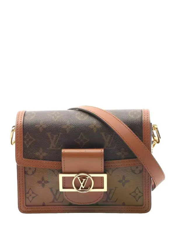 LOUIS VUITTON 2021 Monogram Reverse Mini Dauphine Satchel - Brown