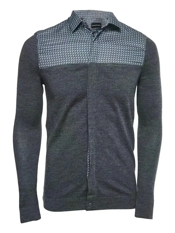 Emporio Armani Panelled Shirt - Grey