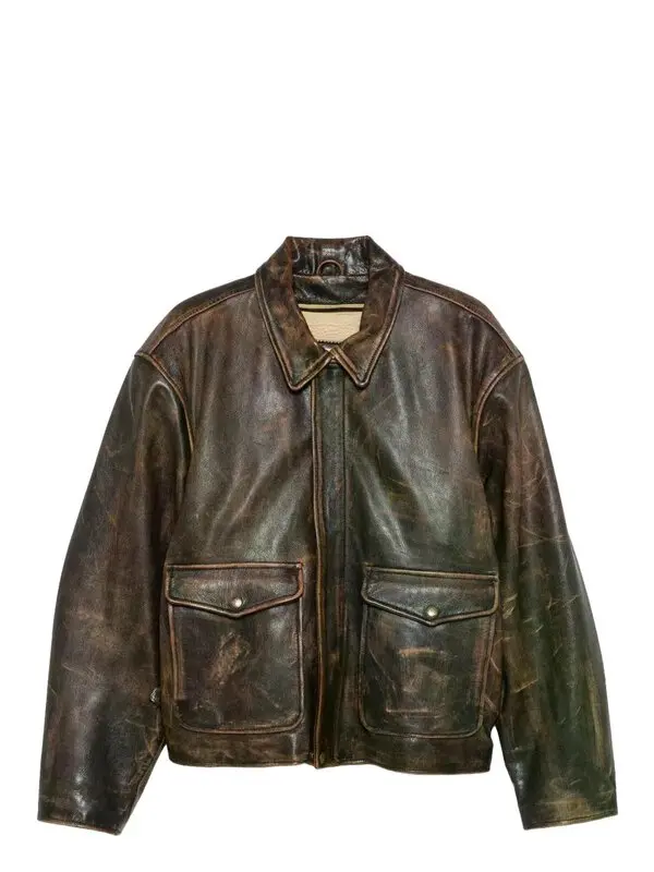 A.N.G.E.L.O. VINTAGE CULT 1990s Leather Jacket - Brown