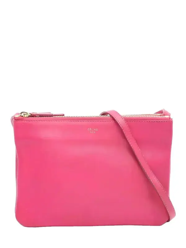 Celine 2000s Trio Small Leather Shoulder Bag - Pink