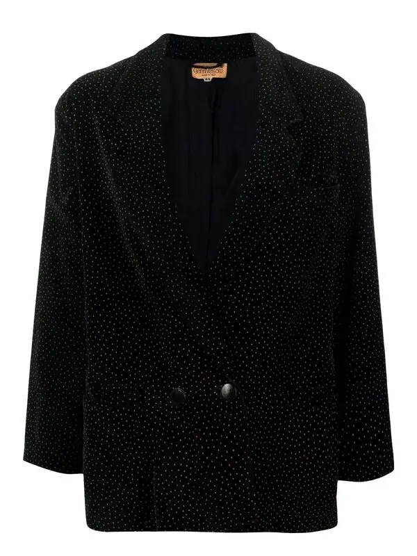 Versace 1970s Polka Dot Double-breasted Jacket - Black