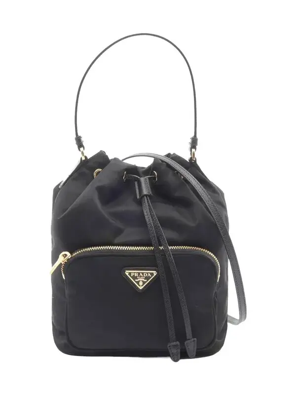 Prada Tessuto Duet Bucket Bag - Black
