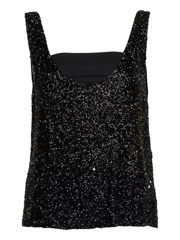 Retrofete Glitter-detailing Top - Black
