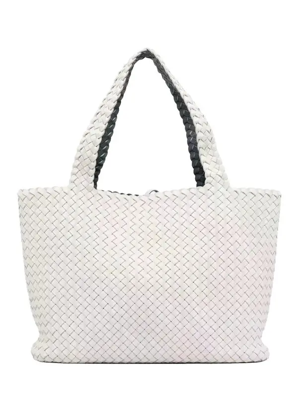 Bottega Veneta Bicolor Intrecciato Tote Bag - White