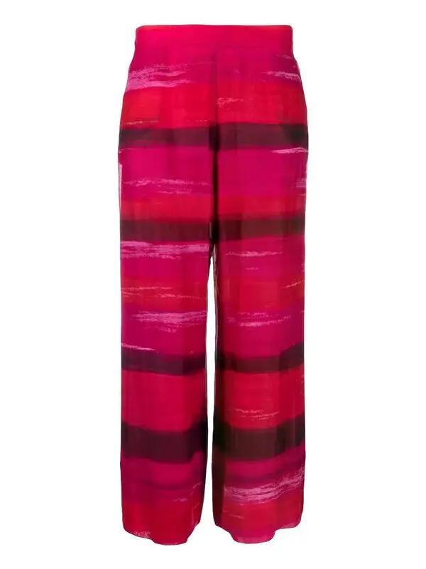 Gianfranco Ferre 1990s Striped Cropped Trousers - Pink