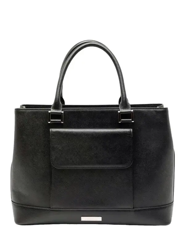 Burberry Leather Tote Bag - Black