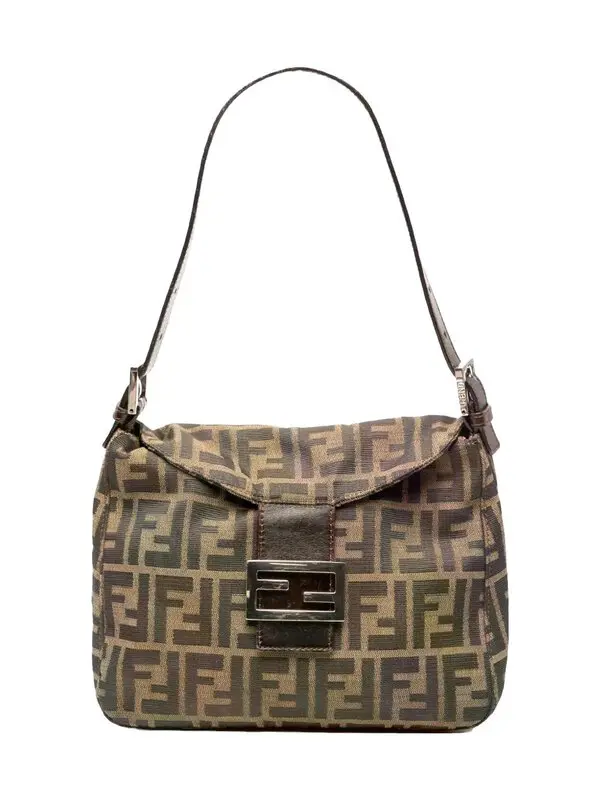 Fendi 20th Century Zucca Canvas Double Flap Shoulder Bag - Brown