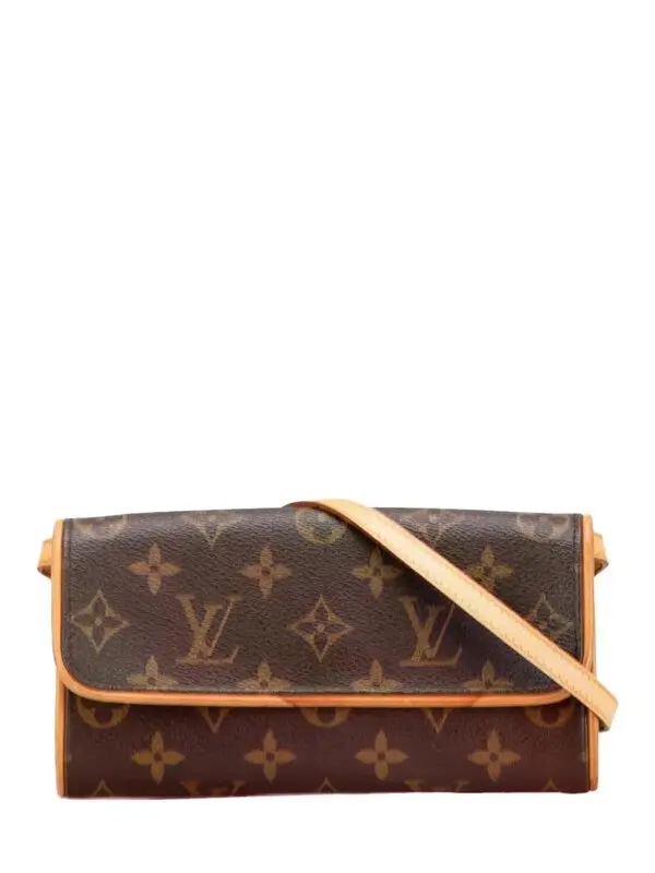 LOUIS VUITTON 1999 Monogram Pochette Twin Pm Crossbody Bag - Brown