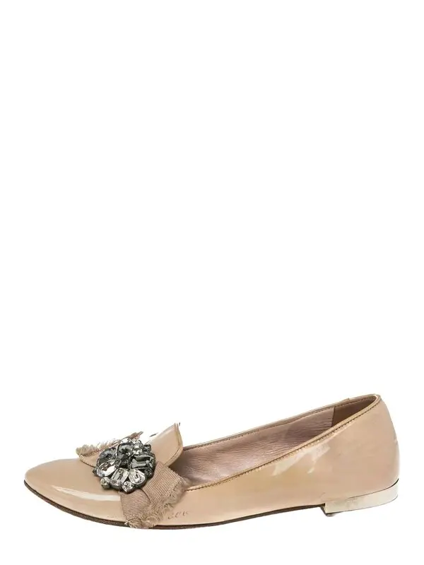 Miu Miu Embellished Ballet Flats - Neutrals