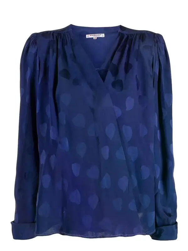 Saint Laurent Pre-owned 1980s Heart-motif Silk Blouse - Blue