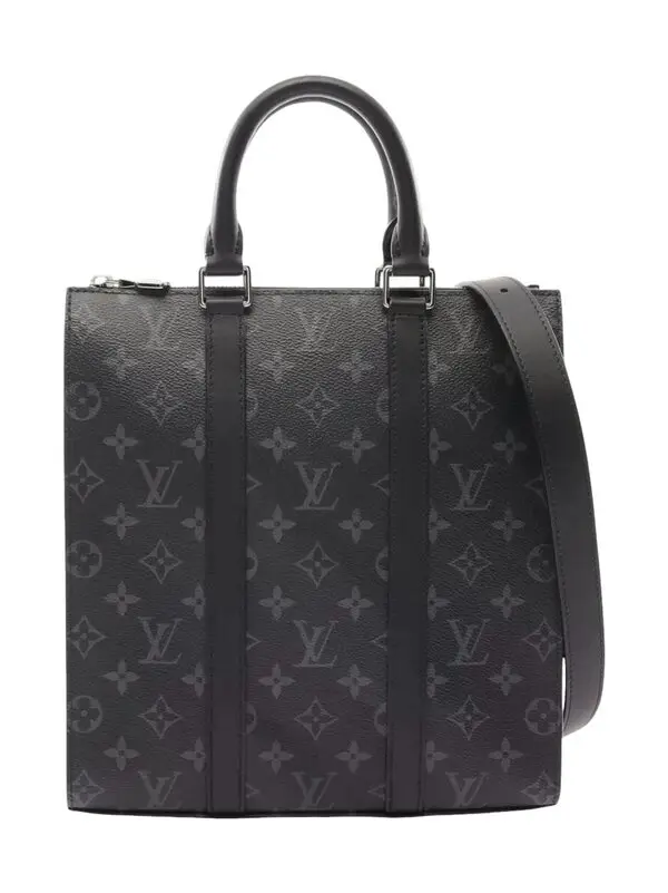 LOUIS VUITTON Monogram Eclipse Sac Plat Satchel - Black