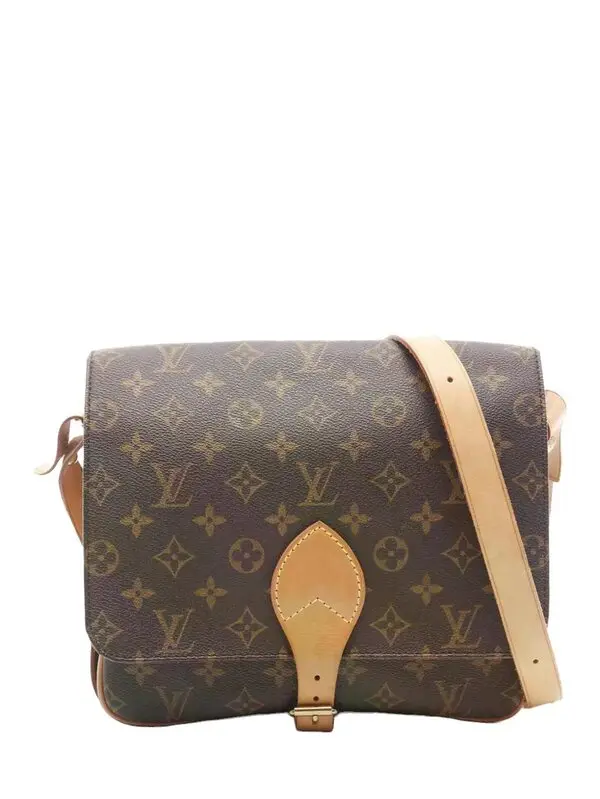 LOUIS VUITTON 2001 Monogram Cartouchiere Gm Crossbody Bag - Brown