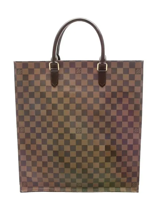 LOUIS VUITTON Sac Plat Damier Ebene Tote Bag - Brown
