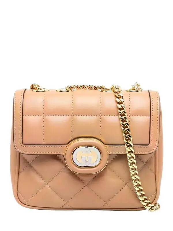 Gucci Mini Leather Deco Chain Shoulder Bag - Brown