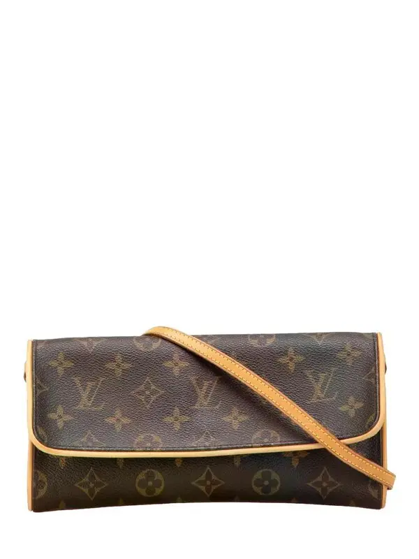 LOUIS VUITTON Monogram Pochette Twin Gm Crossbody Bag - Brown