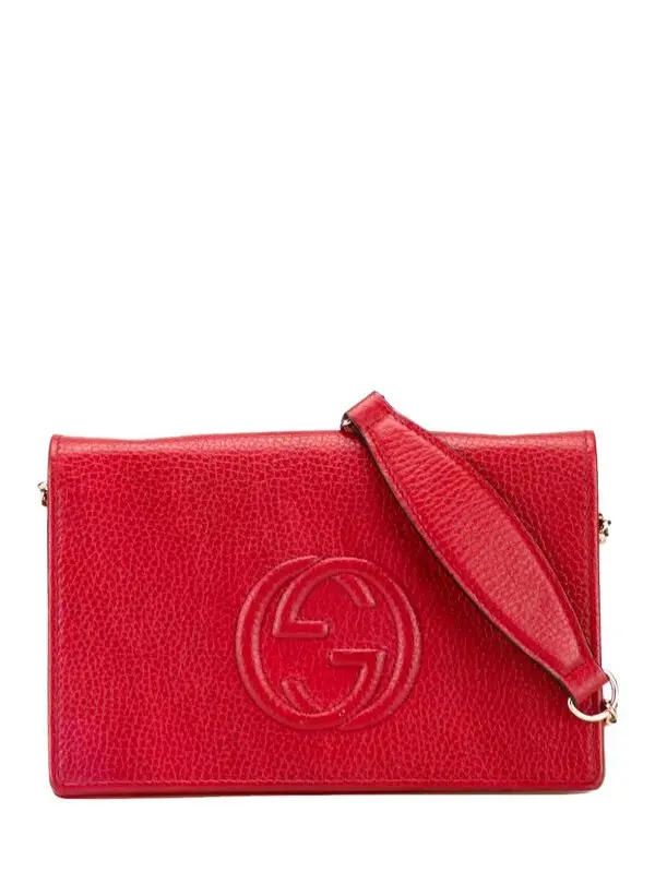 Gucci Leather Soho Wallet On Chain - Red