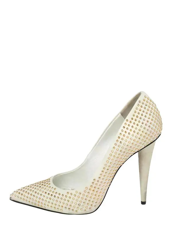 GIUSEPPE ZANOTTI 110mm Studded Pointed-toe Pumps - Neutrals