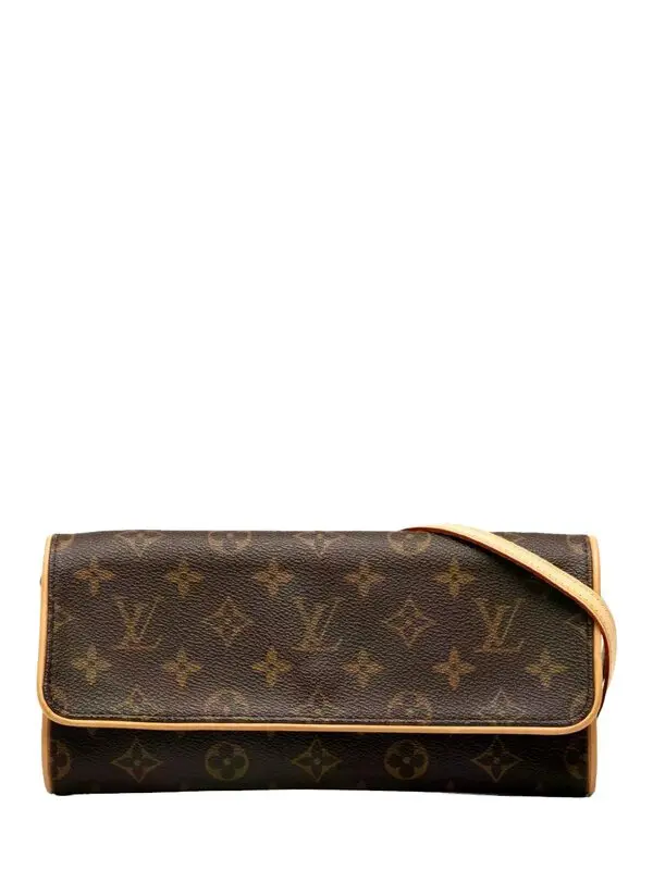 LOUIS VUITTON Monogram Pochette Twin Gm Crossbody Bag - Brown