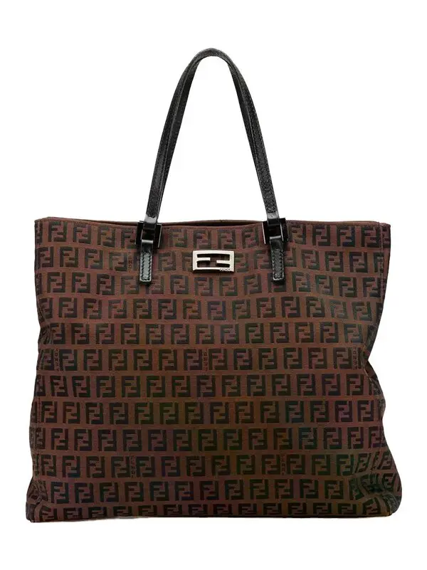 Fendi Zucchino Canvas Tote Bag - Brown