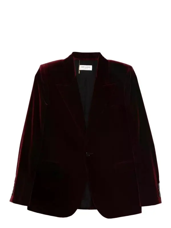 Saint Laurent Velvet Blazer - Red