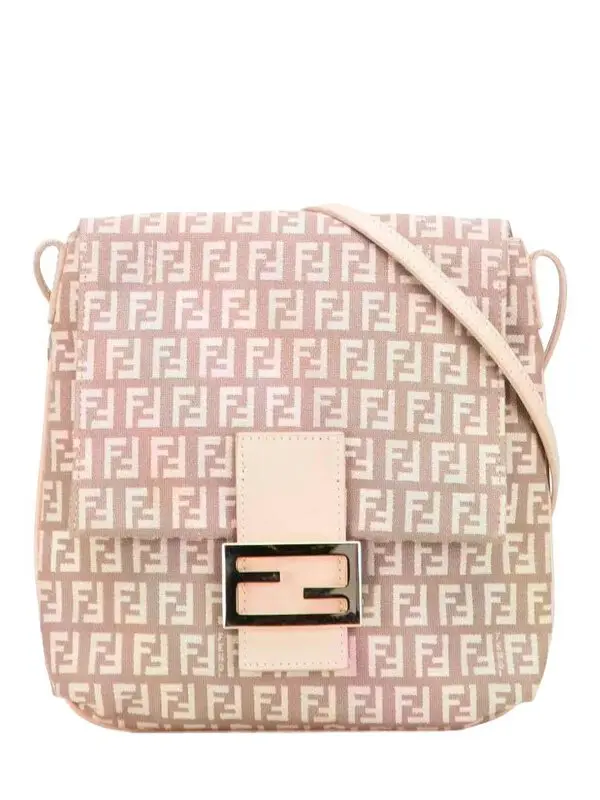 Fendi Zucchino Canvas Crossbody Bag - Pink