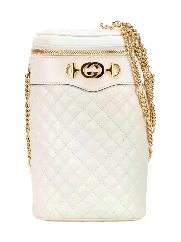Gucci Calfskin Trapuntata Zumi Convertible Crossbody Bag - White