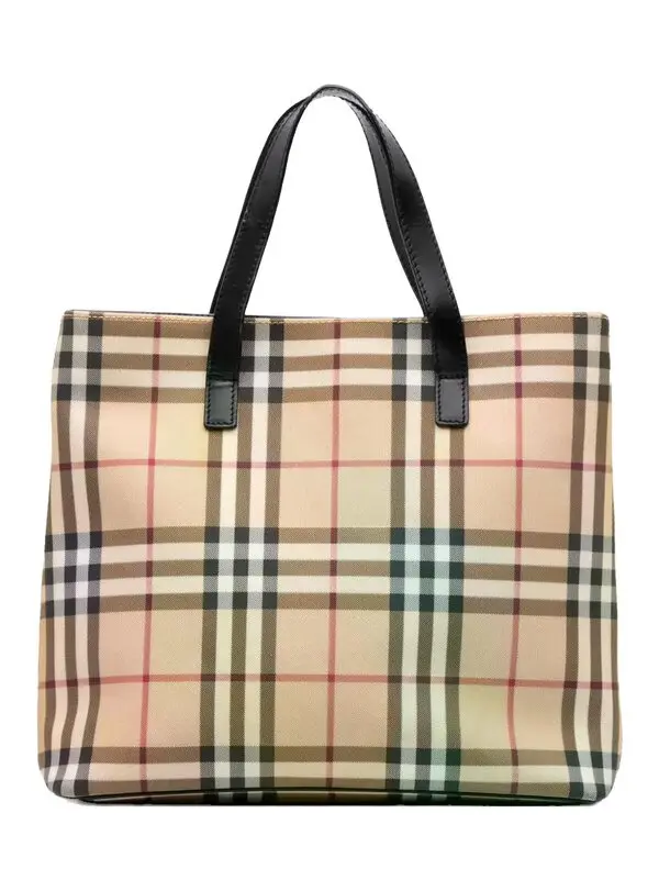 Burberry House Check Coated Canvas Tote Bag - Brown