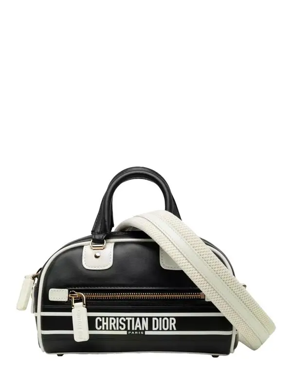 Dior 2022 Micro Vibe Zip Bowling Satchel - Black
