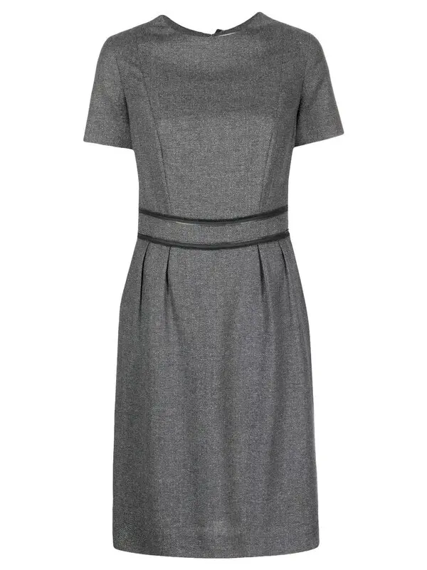 Saint Laurent Zip-detailed Short-sleeve Dress - Grey