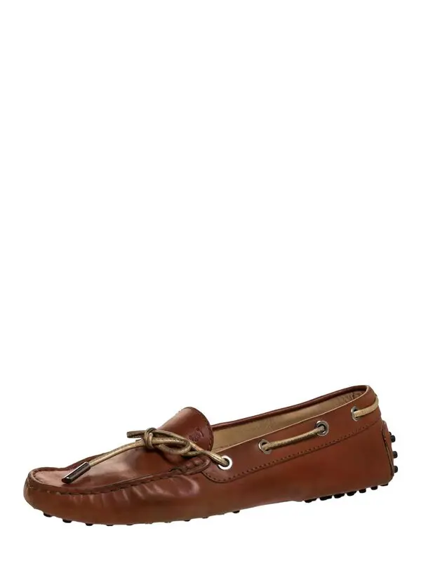 TOD'S Bow Leather Loafers - Brown
