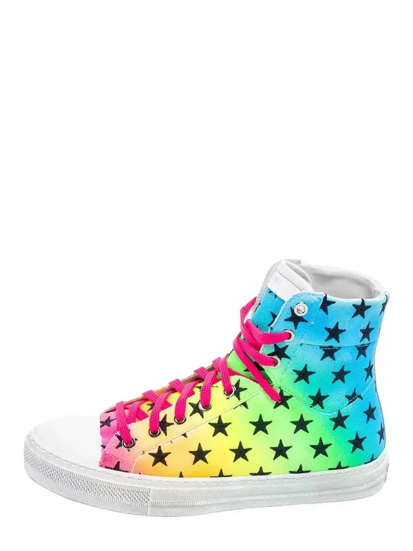 Amiri Star-print Leather High-top Sneakers - Blue