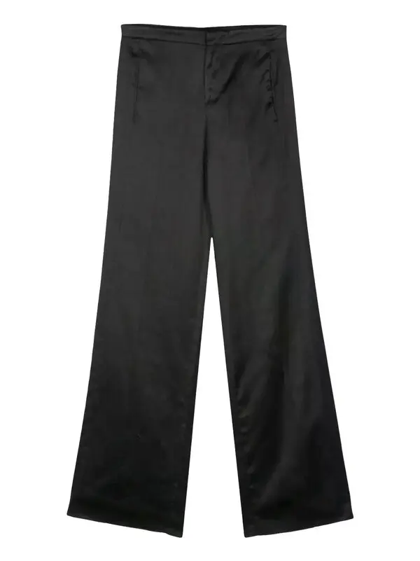 Gucci 2000s Wide-leg Satin Trousers - Black