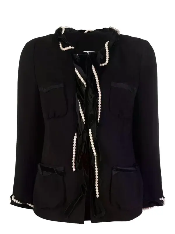 Moschino 1990s Pearl-embellished Jacket - Black