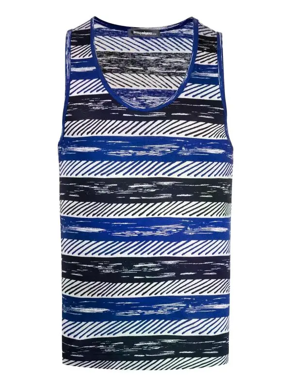 Issey Miyake 1980s Striped Tank Top - Blue
