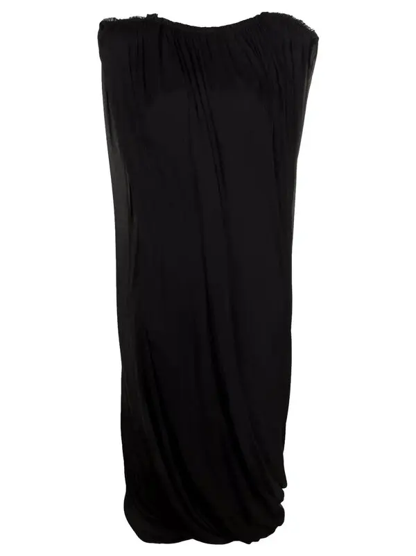 LANVIN 2008 Draped Knee-length Dress - Black
