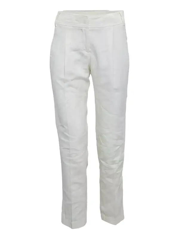 Brunello Cucinelli Vintage Linen Blend Straight-leg Trousers - White