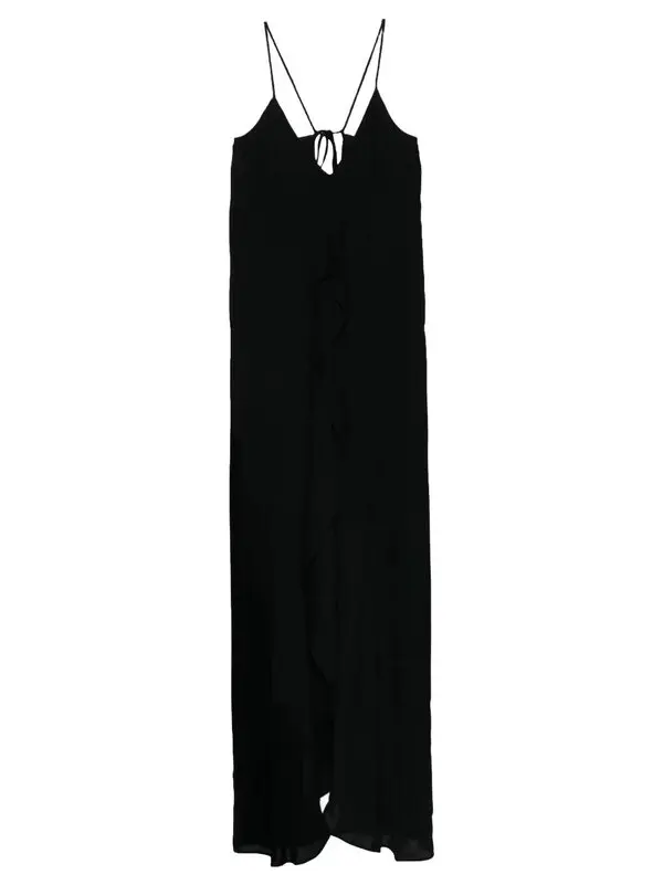 JIL SANDER Ruffle-detail Maxi Dress - Black
