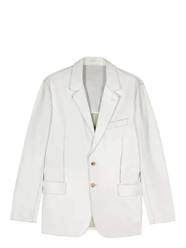 Fendi 2000 Single-breasted Leather Blazer - White