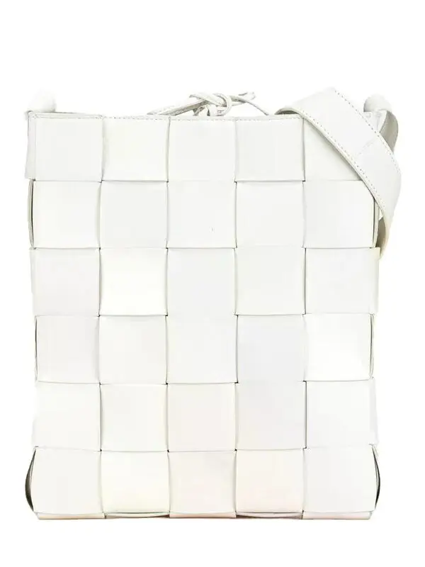 Bottega Veneta Pre-owned Nappa Intrecciato Cassette Messenger Crossbody Bag - White