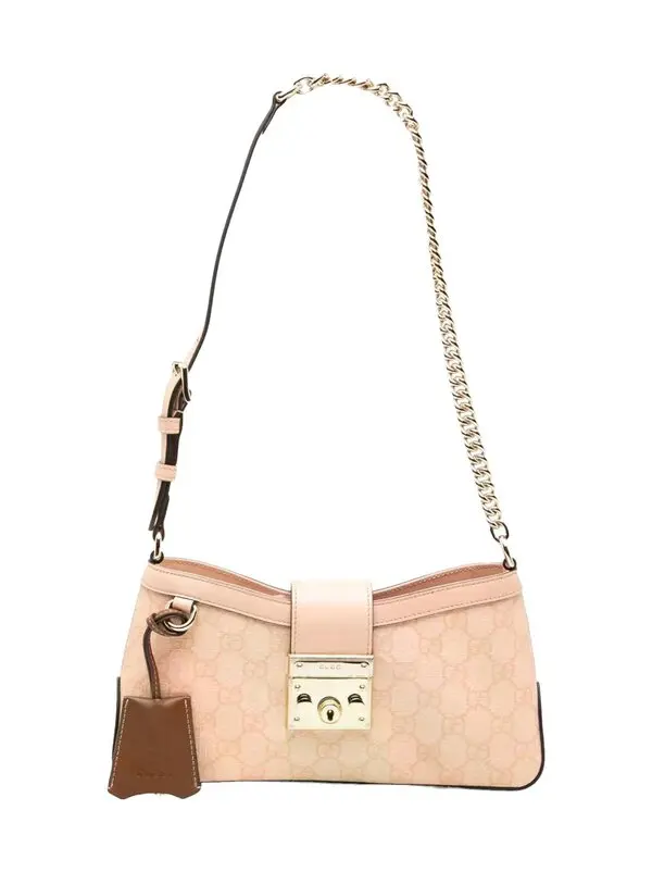 Gucci Gg Supreme Padlock Shoulder Bag - Pink